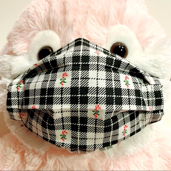 Accessories | Buffalo Plaid Candy Cane Christmas Face Mask | Poshmark